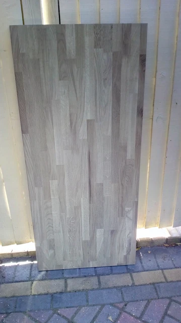 HOWDENS GREY OAK block effect laminate worktop offcut 1380mm x 615mm x ...
