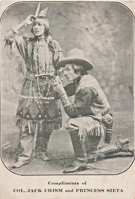 COL. JACK CHISM and PRINCESS SIETA-COWBOY & INCA INDIAN~ POSTCARD £15. ...