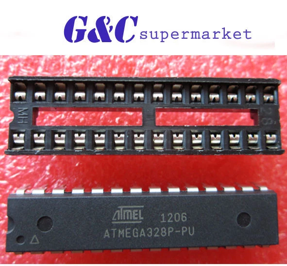 MICROCONTRÔLEUR IC ATMEGA328P-PU ATMEGA328P DIP28 ATMEL NEUF + PRISE ...