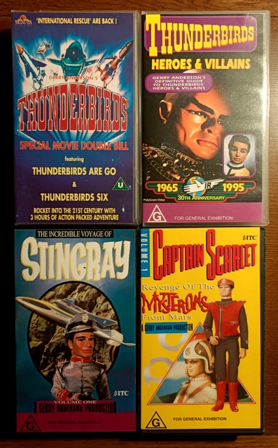 GERRY ANDERSON VHS Tapes x 4 - Thunderbirds, Stingray, Captain Scarlet ...