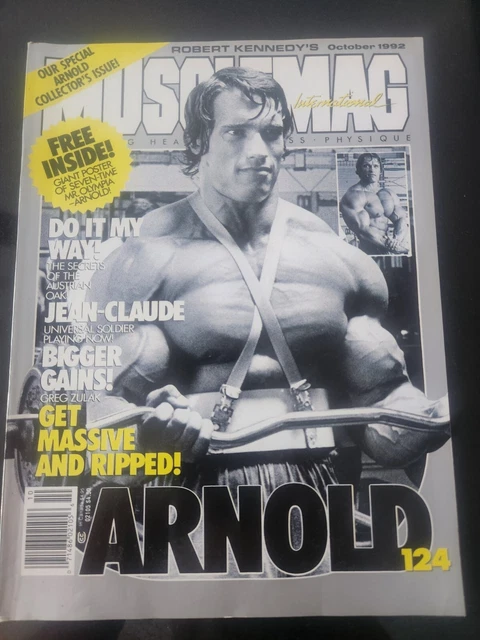 MUSCLEMAG 1992 OCTOBER #124 Arnold Schwarzenegger Cover! With giant ...