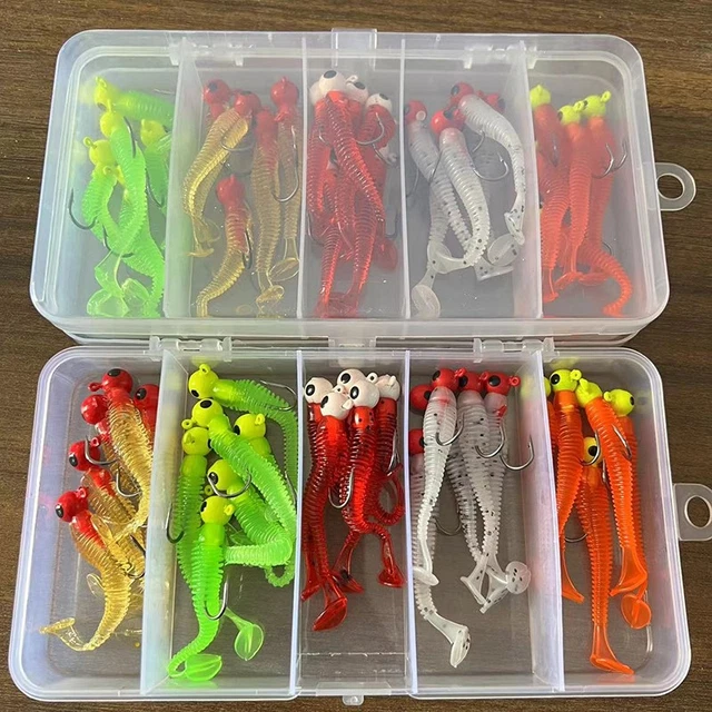 25PCS ROAD RUNNER Bait Set Lead Head Hook T-Tail Combo Catfish Bass ...