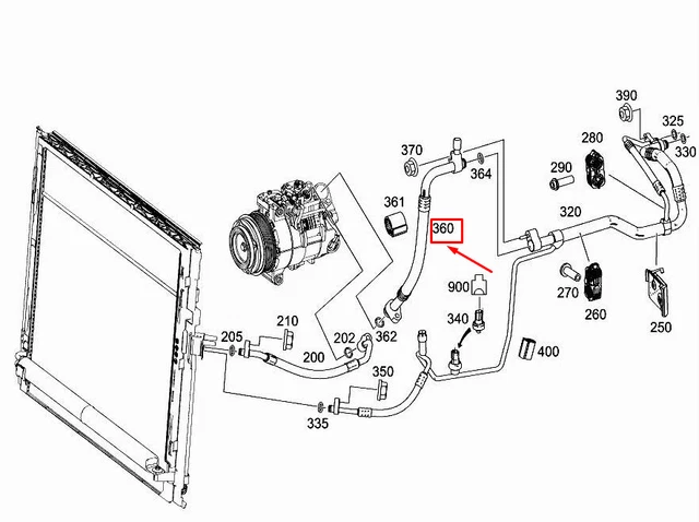 MERCEDES-BENZ GLE W166 A/C Refrigerant Line A1668303601 NEW GENUINE £ ...