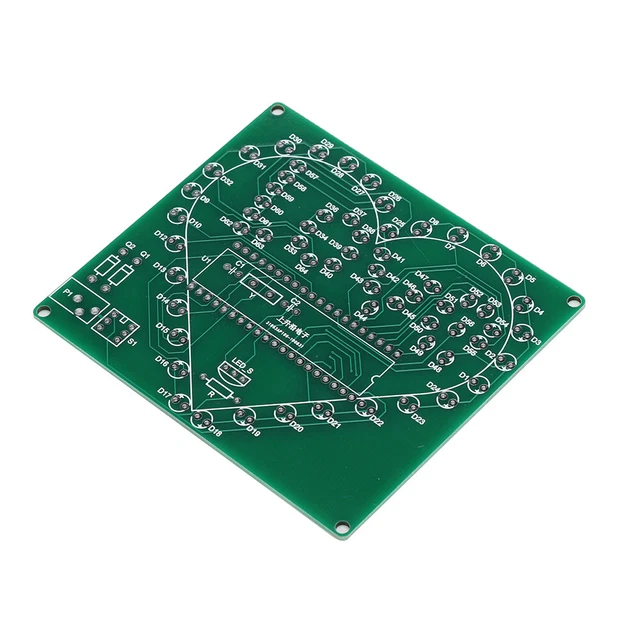 STC51 SINGLE CHIP DC4.5-5V Remote Control Heart Shaped LED Light Kit ...