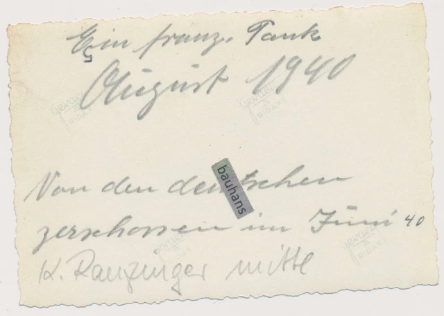 FOTO FRANZÖSISCHER BEUTE Panzer Tank French Char B Name (6064a) EUR 20 ...