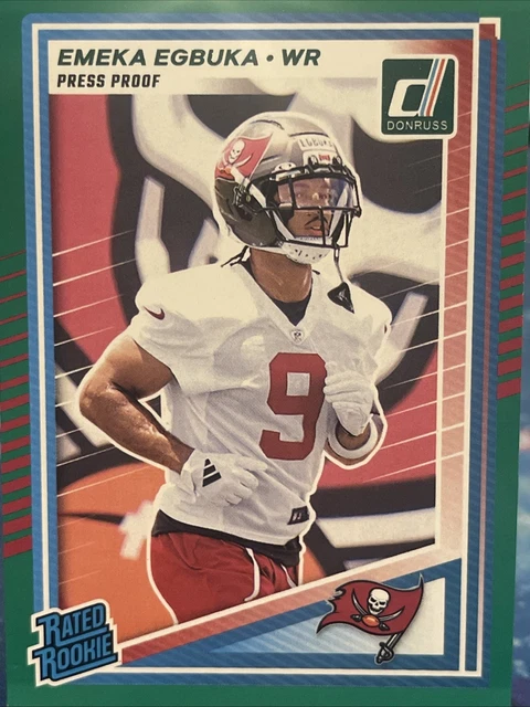 2025 PANINI DONRUSS - Rated Rookie Emeka Egbuka #375 Press Proof Green ...