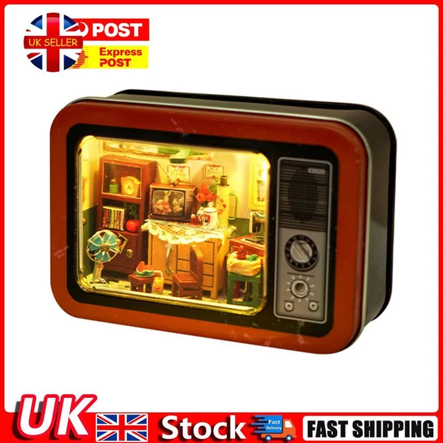 WOODEN DOLLHOUSE MINIATURE Vintage Architectural Mini Box Theater Kit ...