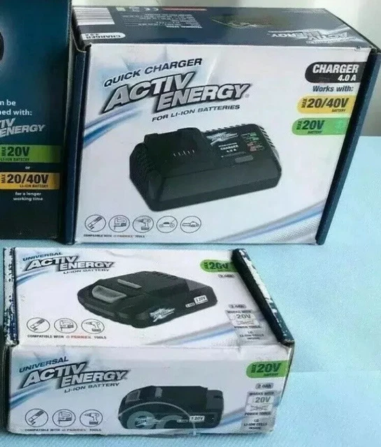 FERREX ACTIV ENERGY Batteria 20v 2Ah + Caricabatterie agli ioni di ...
