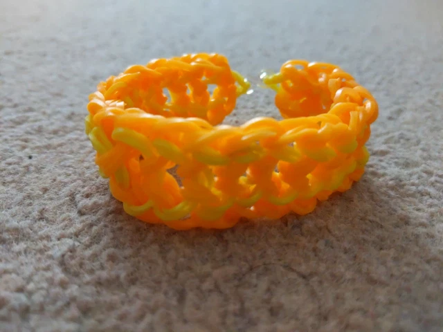 1 HANDMADE ORANGE and Yellow Loom band Bracelet For Kids £3.32 ...
