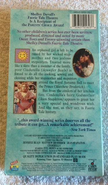 FAERIE TALE THEATRE Cinderella VHS Shelley Duvall Matthew Broderick NEW ...