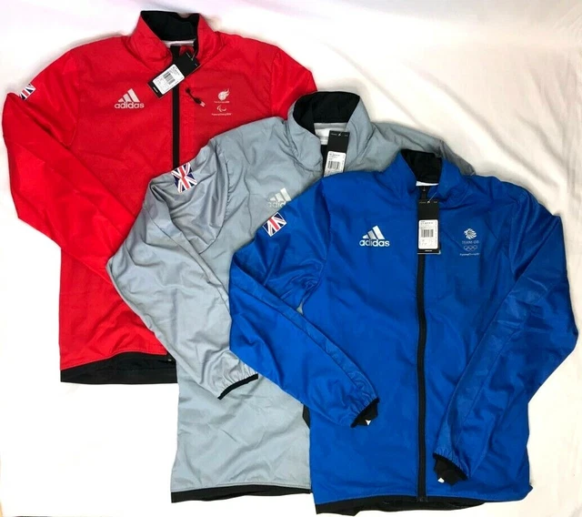 ADIDAS TEAM GB Official Jacket Running Training Olympics Red Blue Grey ...
