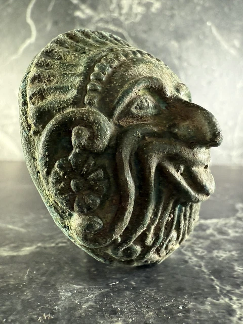 HIGHLY DETAILED ANCIENT Roman Bronze Applique Depicting Face - Circa ...