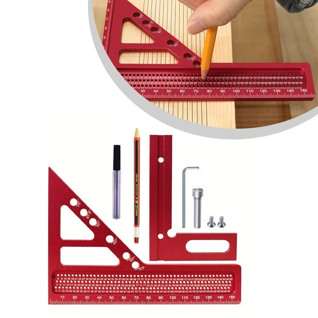 ZEICHEN DREIECK LINEAL mit Grad Anreißnadel und Stiftsystem für ...
