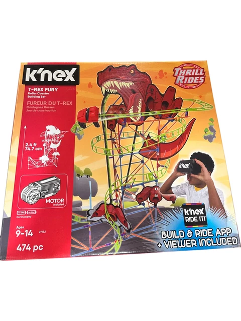 K'NEX T-REX FURY Roller Coaster Building Set 474 Pieces - NEW $28.78 ...