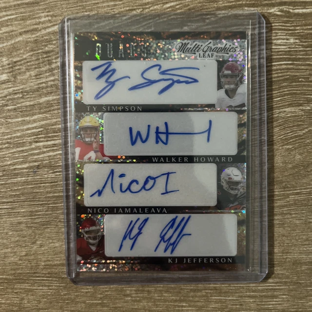 TY SIMPSON WALKER Howard Nico Jamaleava Kj Jefferson 2023 Leaf Auto /3 ...