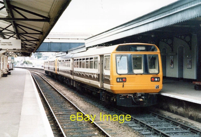 RAILWAY PHOTO 6X4 DMU Class 142 142027 Brown & Cream Paignton c1991 £1. ...