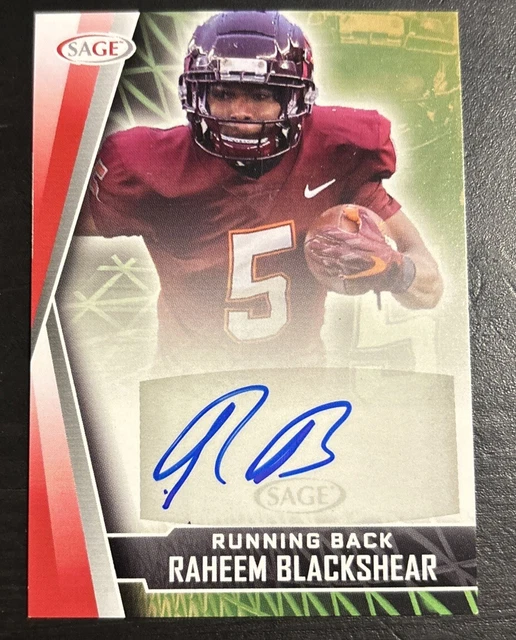 2022 SAGE HIGH Series - Autographs Red #A-RB Raheem Blackshear (AU, RC ...