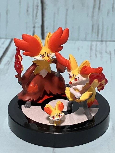RITTAI POKEMON ZUKAN Mini Figure Fennekin Braixen Delphox EUR 96,76 ...
