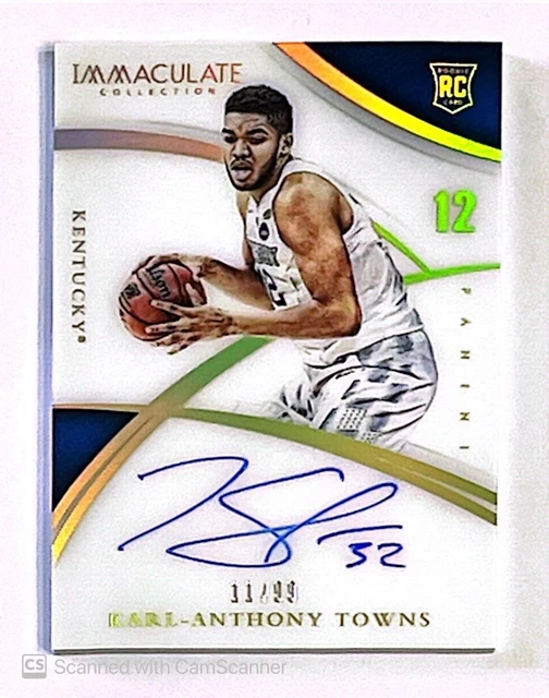 2015-16 IMMACULATE KARL Anthony Towns RC/99 On Card Auto Rookie #341 ...