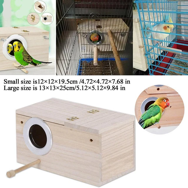WOODEN BIRD BREEDING Box Cage ForParrot Budgie Nesting House UK ...