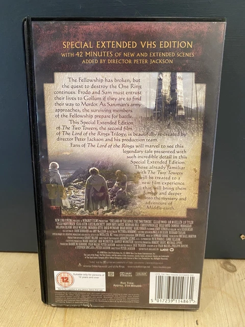 THE LORD OF the Rings: The Two Towers Extended Version VHS Tape 2002 ...