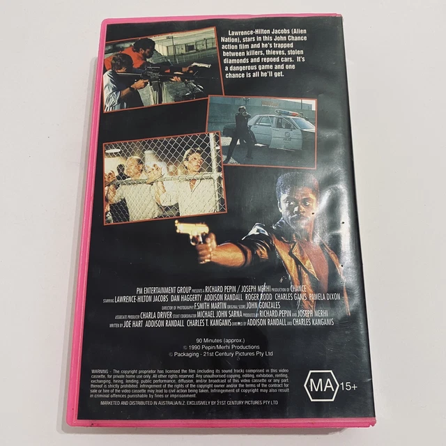 CHANCE (VHS, 1990) 90s Action Movie VHS Video Ex Rental Tape OOP Crime ...