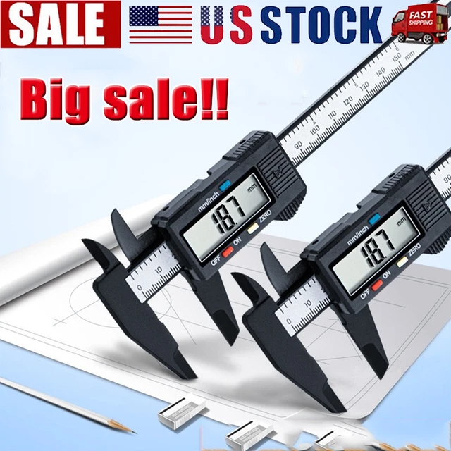 6& 150MM DIGITAL Caliper Micrometer LCD Gauge Vernier Electronic ...