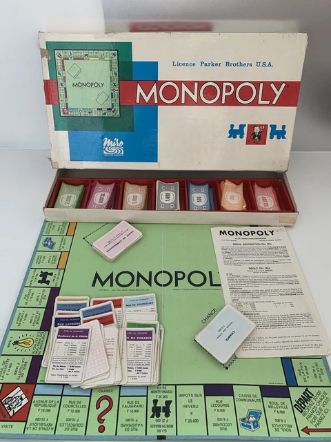 JEU SOCIÉTÉ MONOPOLY Parler Miro Notice Brothers USA Plateau Carte ...