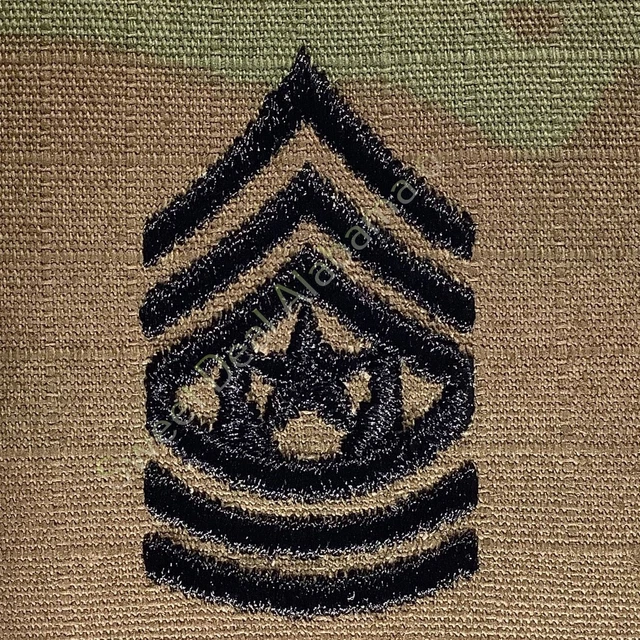 U.S. ARMY SERGEANT Major OCP Rank Uniform Insignia, Multi-Camo, 2x2 Hook-n-Loop £4.44 - PicClick UK