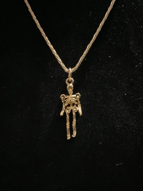 9K 9CT YELLOW gold 3D Skeleton Movable articulated charm pendant $229. ...