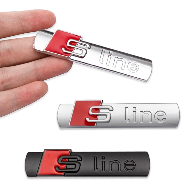 2 LOGO S Line Emblème Badge Adhésif Sline Métal Noir Envoi suivi ...