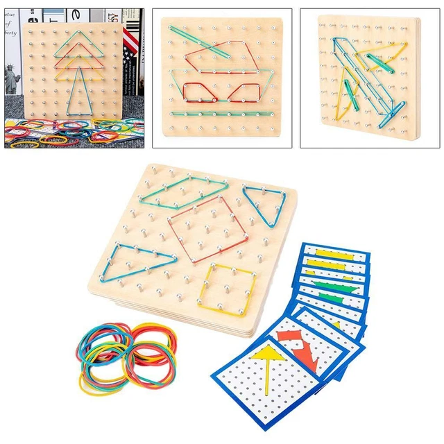 WOODEN GEOBOARD 8X8 Mathematical Manipulative Material Array Block Edge ...