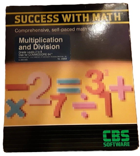 SUCCESS WITH MATH - Multiplication & Division For Commodore 64 (1983 ...