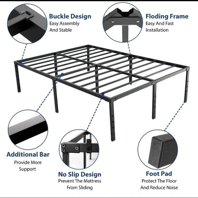DOUBLE METAL BEDS Frame Modern Stylish Comfy Bedroom Furniture £39.18 ...