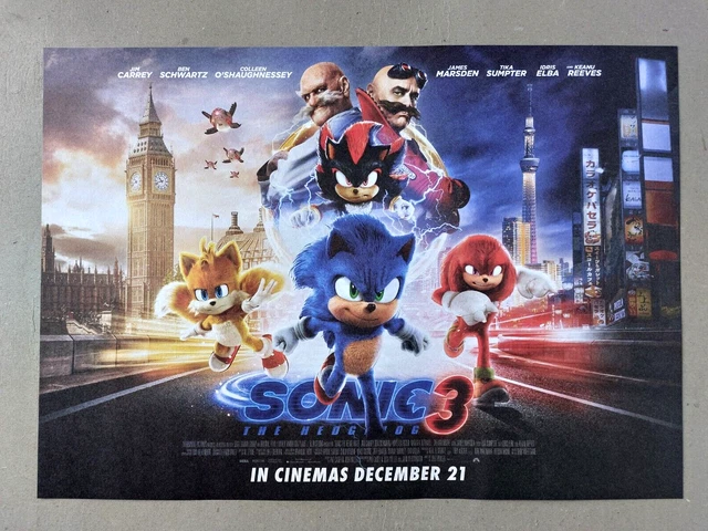 SONIC THE HEDGEHOG 3 original UK promo poster from cinema (2024 movie ...