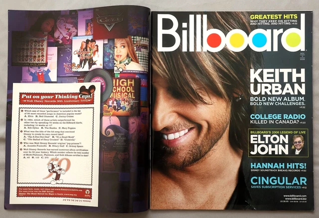 BILLBOARD MAGAZINE: NOV. 11, 2006. Keith Urban on the cover. £8.76 ...