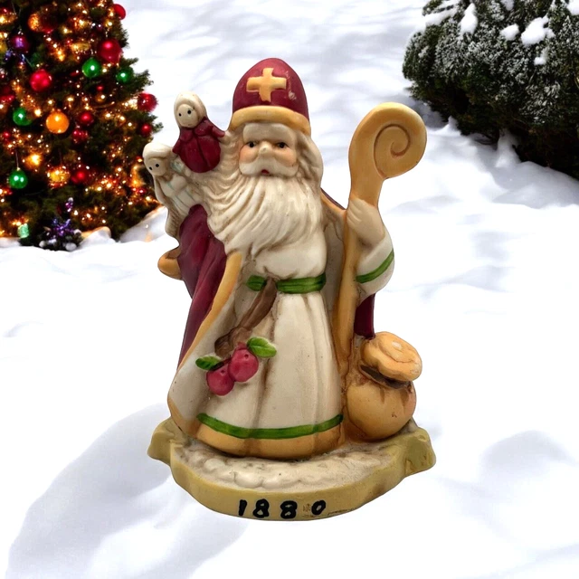 SANTA THROUGH THE Years St. Nicholas 1880 Christmas Porcelain Figure ...