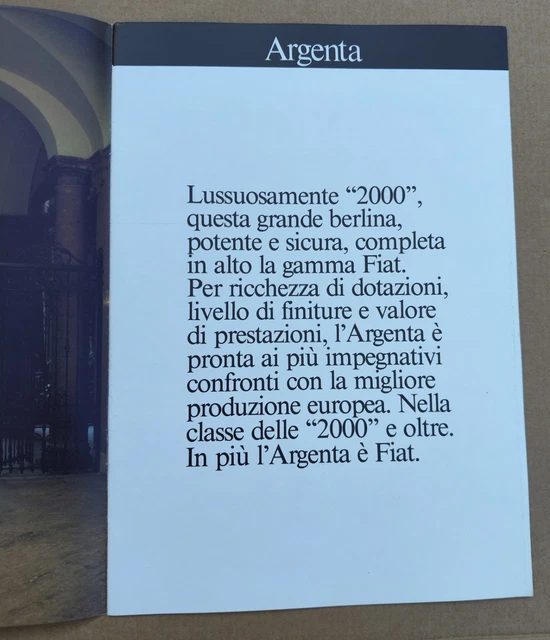 DEPLIANT BROCHURE FIAT ARGENTA 1.6 2.0 2.5 D Ammiraglia Prospekt Car ...