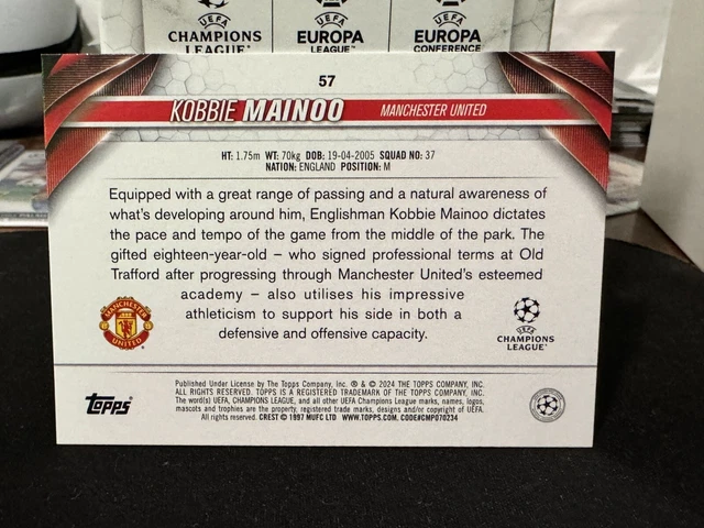 KOBBIE MAINOO 2024 Topps UEFA Champions League RC Future Stars ...