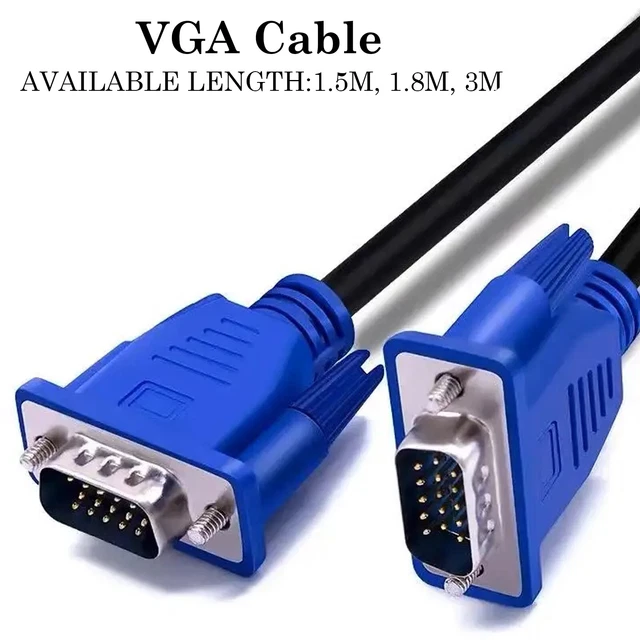 CÂBLE VGA 1,5/1,8/3 mètres haute résolution SVGA 15 broches PC vers moniteur TFT TV LCD. EUR 3 ...