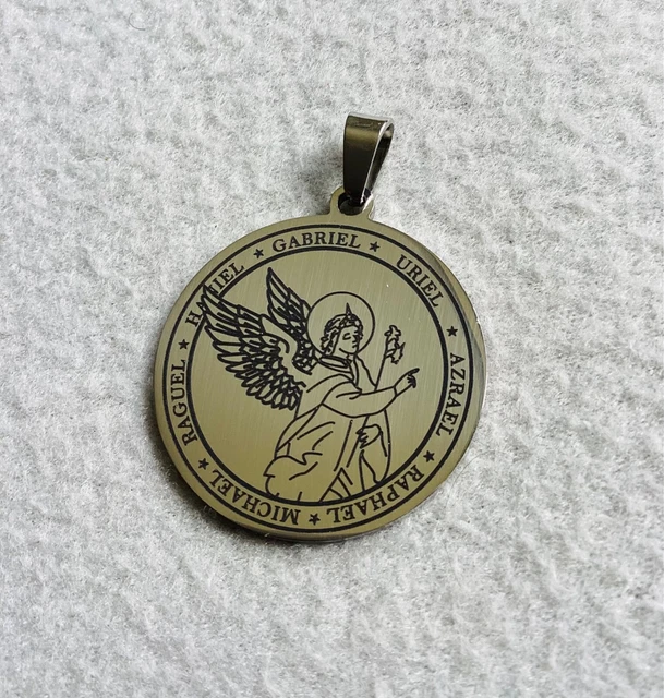 SILVERY ARCHANGEL SAINT Gabriel Priests Chamber Relic Hanger Pectoral ...