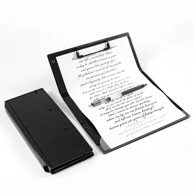 FOLDING CLIPBOARD POCKET Writing Pad with Elastic Band Foldable ...
