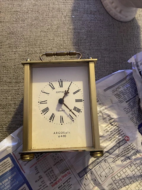 VINTAGE ESTYMA QUARTZ Argos Brass Cased Carriage Clock - Working £1.29 ...