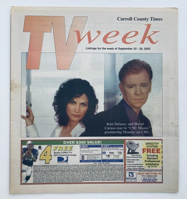TV WEEK MAGAZINE September 22 2002 Kim Delaney and David Caruso No ...