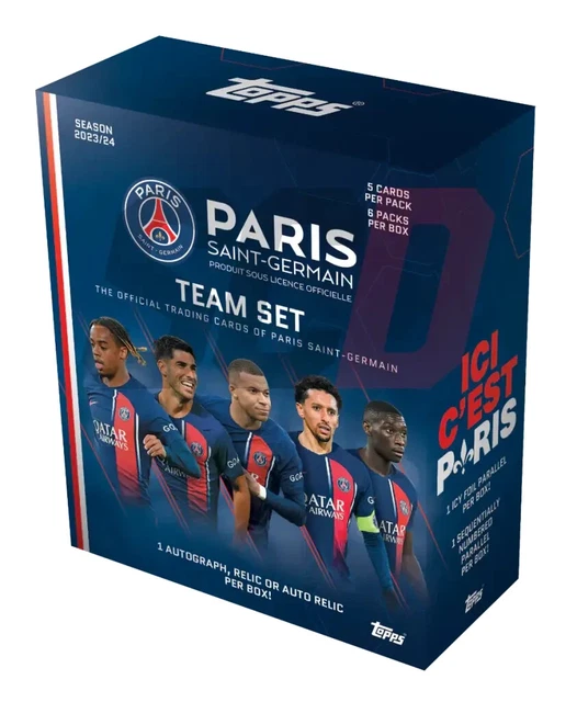 TOPPS PSG PARIS Saint-Germain 2023/24 Team Set Sealed Box £49.99 ...