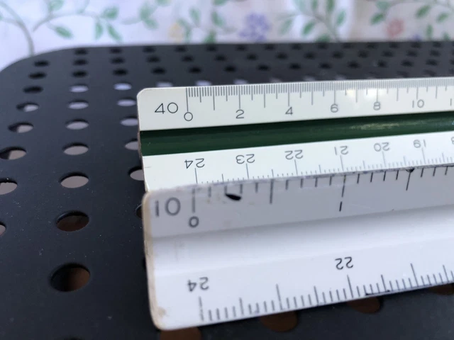 ENGINEER STERLING TRIANGLE Scale Ruler 12" Etched Markings Fully ...