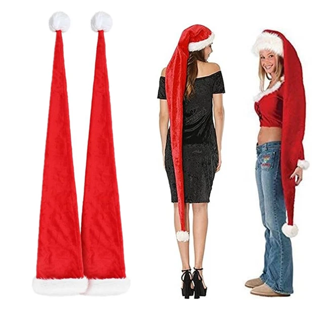 5FT CHRISTMAS SANTA Hat Extra Long Plush Claus Hat for Adults Holiday ...