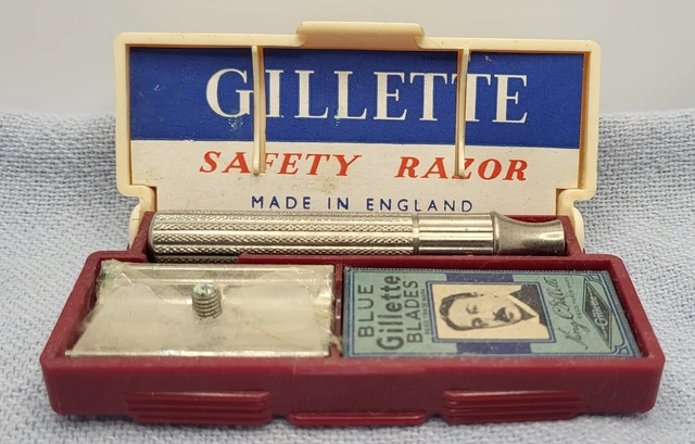 VINTAGE GILLETTE TECH No 27 Set NOS Bar handle England safety razor ...