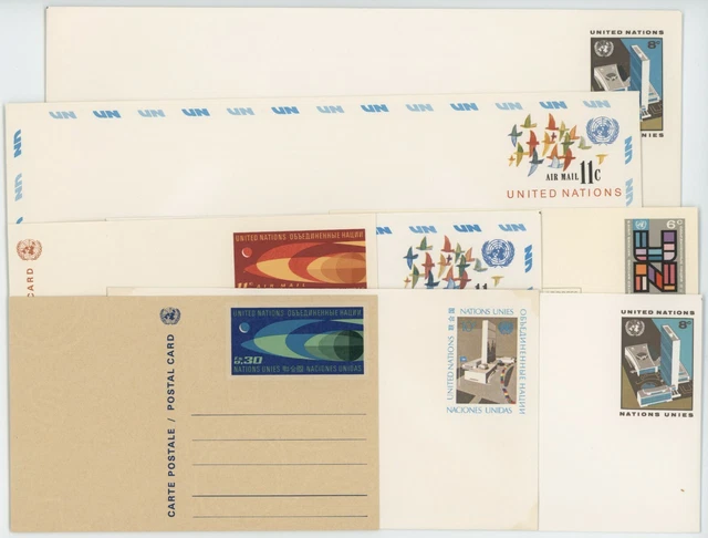 UNITED NATIONS STATIONARY Stamp Postcards & Envelopes 1966-1975 Lot of ...
