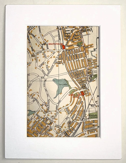 ANTIQUE 1930S LONDON Map - Mounted - WIMBLEDON, SOUTHFIELDS, 71 £9.99 ...